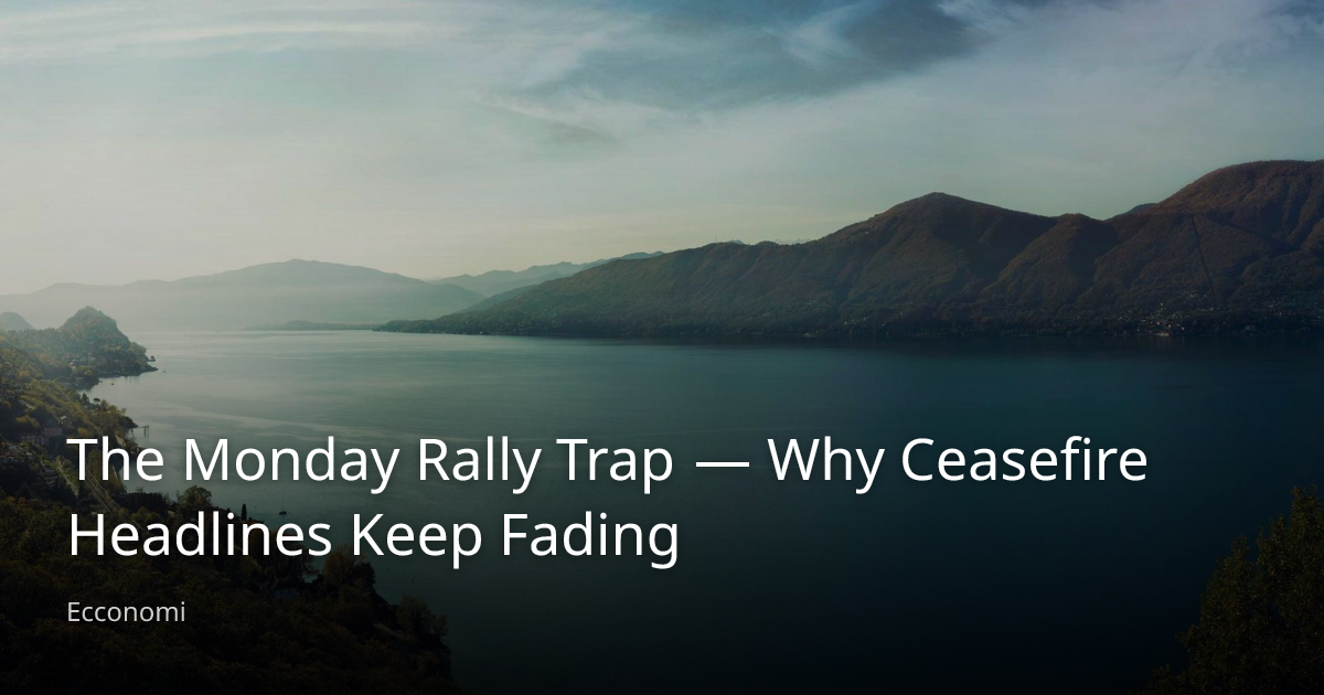 The Monday Rally Trap — Why Ceasefire Headlines Keep Fading - Ecconomi