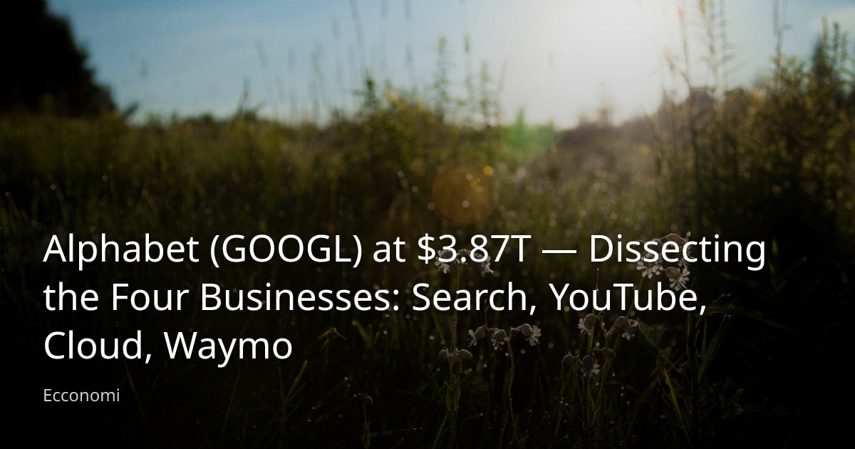 Alphabet (GOOGL) at $3.87T — Dissecting the Four Businesses: Search ...